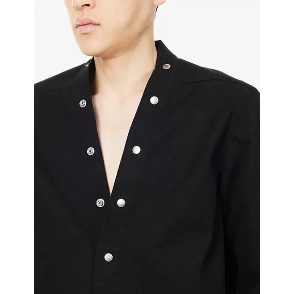 Rick Owens Larry Studded Cotton-canvas Shirt - Black