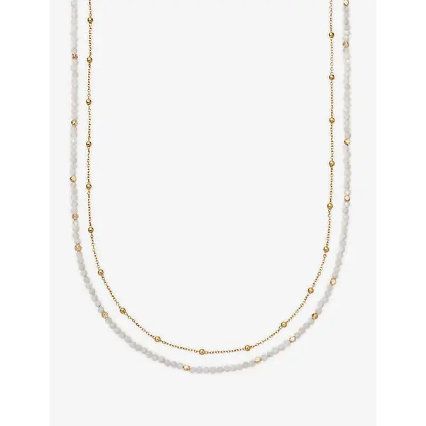 Astley Clarke Biography Double Strand Beaded Necklace - Yellow Gold Vermeil