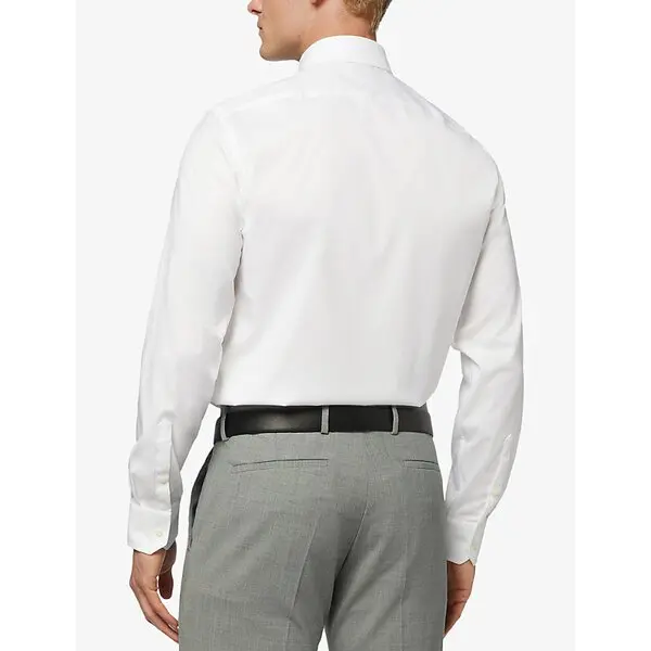 Boggi Milano Point-collar Slim Fit Cotton Shirt