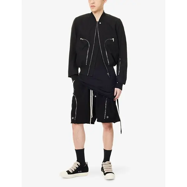 Rick Owens Bauhaus Flight Cotton Bomber Jacket - Black