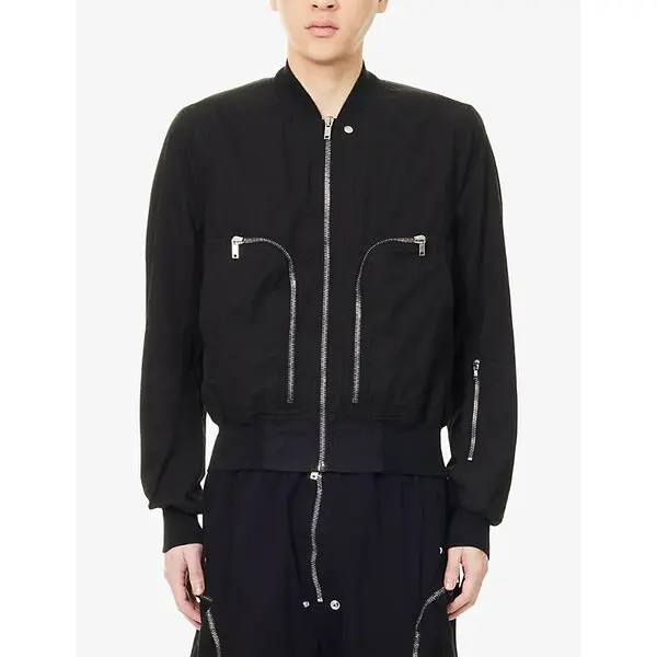 Rick Owens Bauhaus Flight Cotton Bomber Jacket - Black