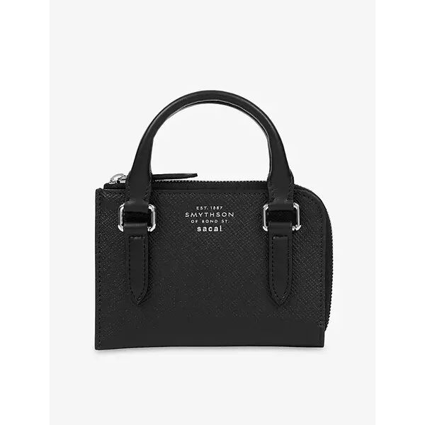 Smythson X Sacai Panama Small Flat Leather Pouch