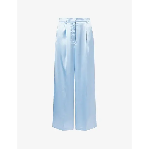 4TH & RECKLESS Agatha Wide-leg Satin Trousers