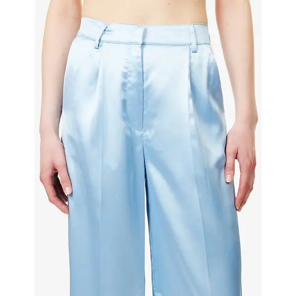 4TH & RECKLESS Agatha Wide-leg Satin Trousers