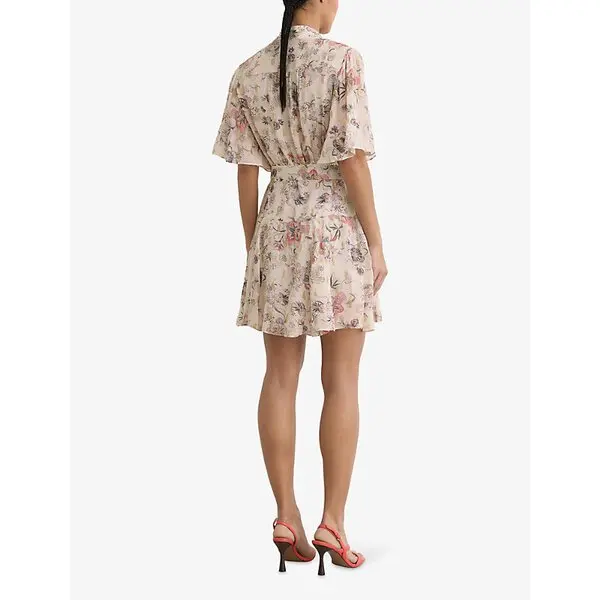 REISS Luna Floral-print Woven Mini Dress