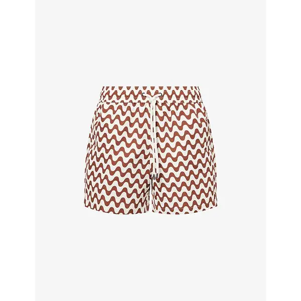 Frescobol Carioca Rio Sport Copacabana Swim Shorts - Brown & Ecru