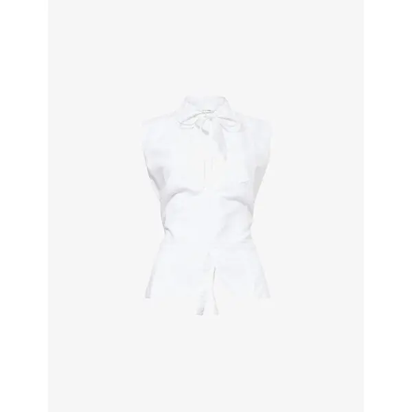 Gimaguas Coco Open-back Cotton-linen Top - White