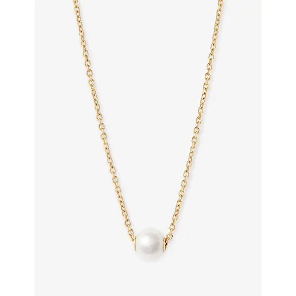 Astley Clarke Luna Mini 14ct Yellow-gold And Freshwater Pearl Pendant Necklace - Yellow Gold
