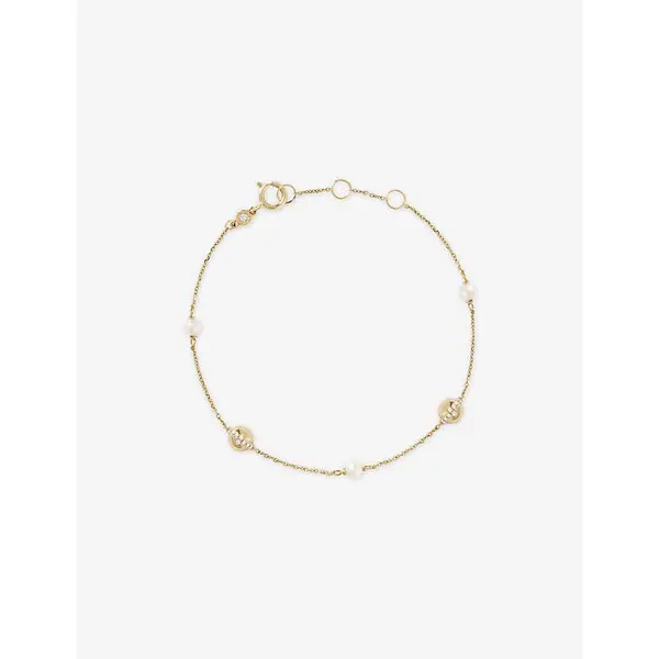 Astley Clarke Luna Lab-grown Diamond And Pearl Bracelet - Yellow Gold