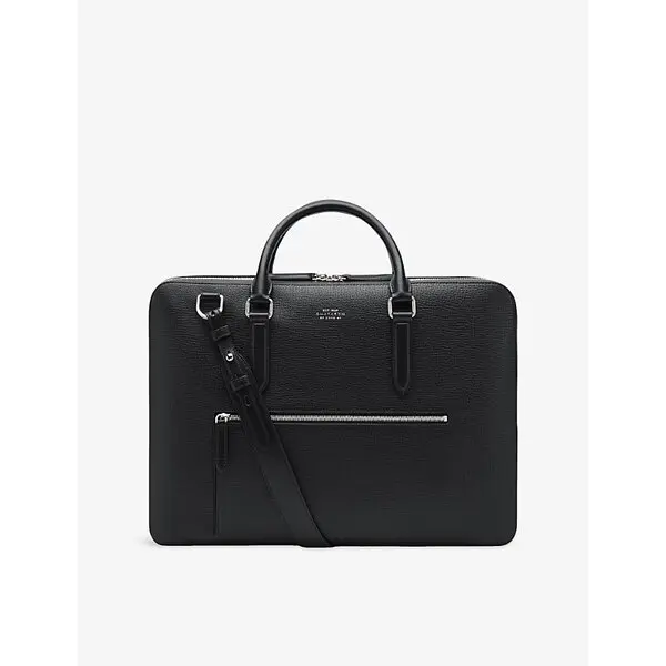 Smythson Ludlow Large Leather Briefcase - Black