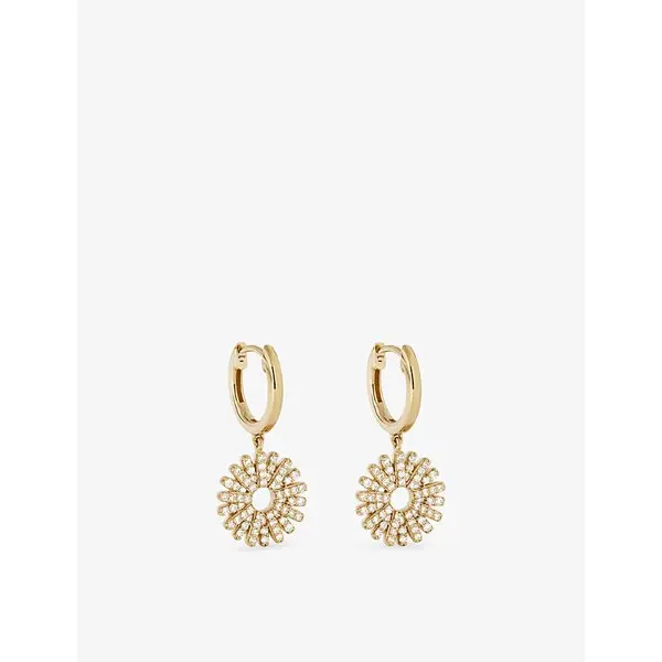 Astley Clarke Rising Sun Diamond Huggie Earrings - Yellow Gold