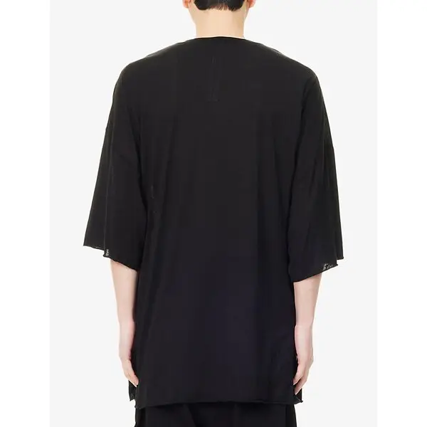 Rick Owens Tommy V-neck Cotton T-shirt - Black