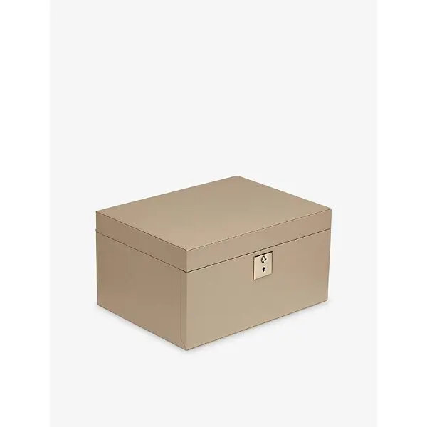Smythson Panama Three-drawer Leather Jewellery Box - Sandstone
