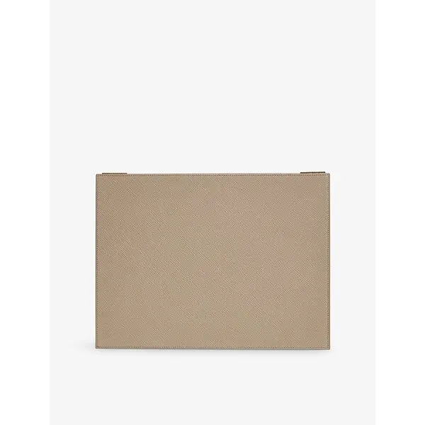 Smythson Panama Three-drawer Leather Jewellery Box - Sandstone