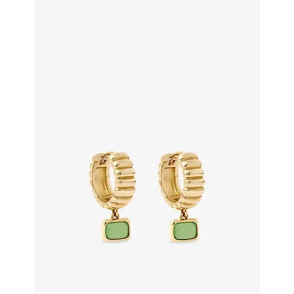 Astley Clarke Aurora Ridge Chalcedony Drop Huggie Earrings - Yellow Gold Vermeil