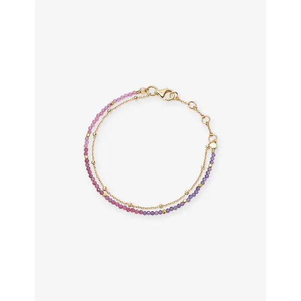 Astley Clarke Fine Biography Amethyst And Pink Tourmaline Bracelet - Yellow Gold