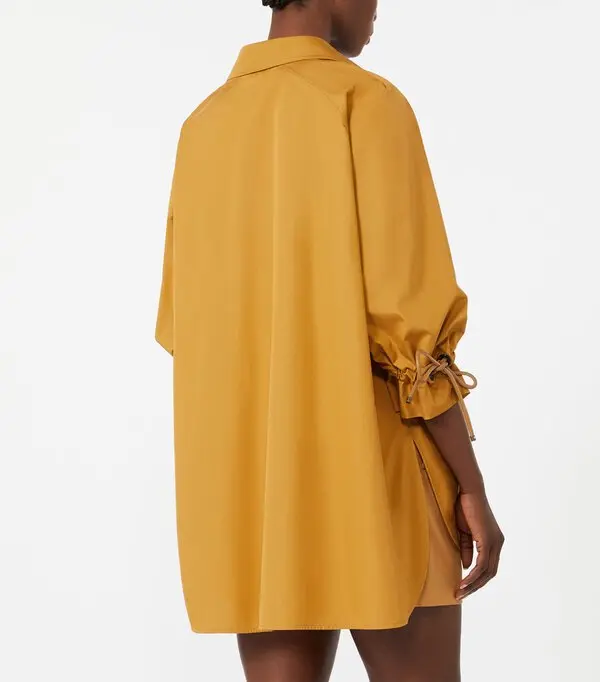 Max Mara Cotton Poplin Drawstring Blouse - Brown