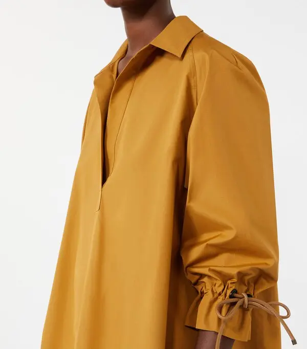 Max Mara Cotton Poplin Drawstring Blouse - Brown