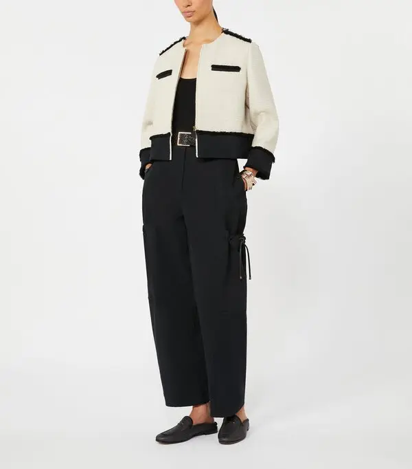 Max Mara Stretch-cotton Cargo Trousers - Black