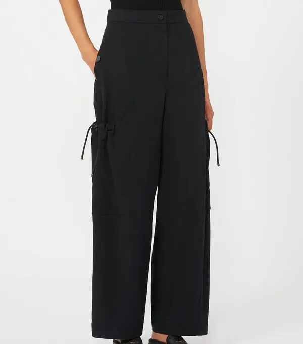 Max Mara Stretch-cotton Cargo Trousers - Black