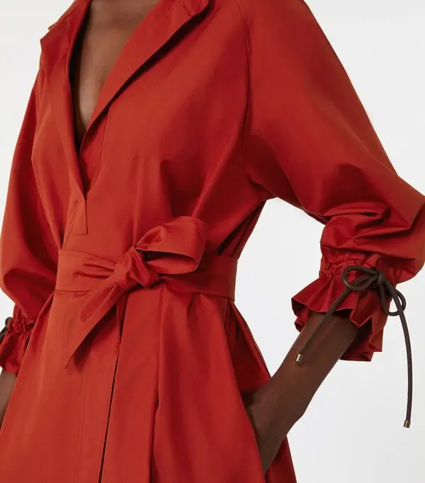 Max Mara Cotton Poplin Midi Shirt Dress - Red