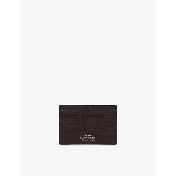 Smythson Ludlow Leather Card Holder - Dark Brown