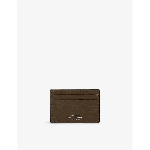 Smythson Ludlow Leather Card Holder - Dark Olive