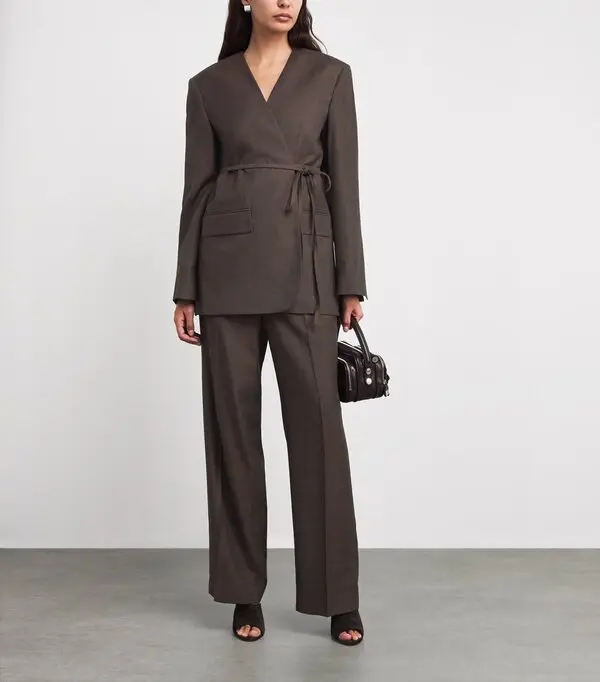 HERSKIND Tailored Straight Leg Trousers - Brown