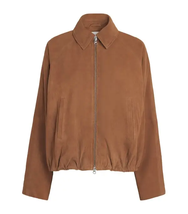 HERSKIND Suede Bomber Jacket - Brown