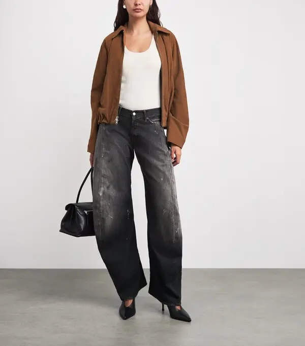 HERSKIND Suede Bomber Jacket - Brown