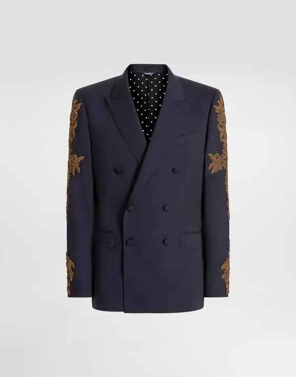 Dolce & Gabbana Double-breasted New Martini Wool Jacket - Blue