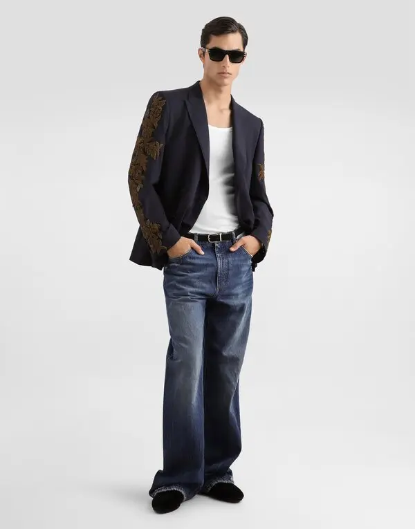 Dolce & Gabbana Double-breasted New Martini Wool Jacket - Blue