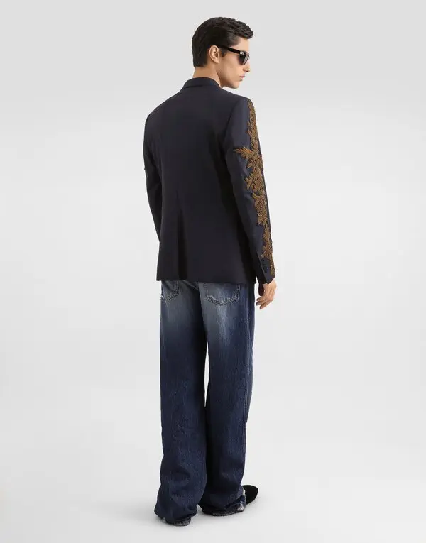 Dolce & Gabbana Double-breasted New Martini Wool Jacket - Blue