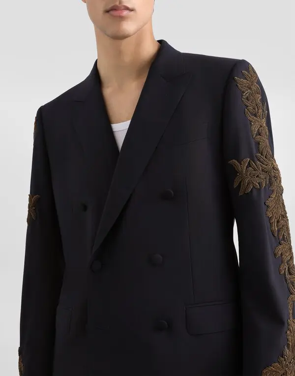 Dolce & Gabbana Double-breasted New Martini Wool Jacket - Blue