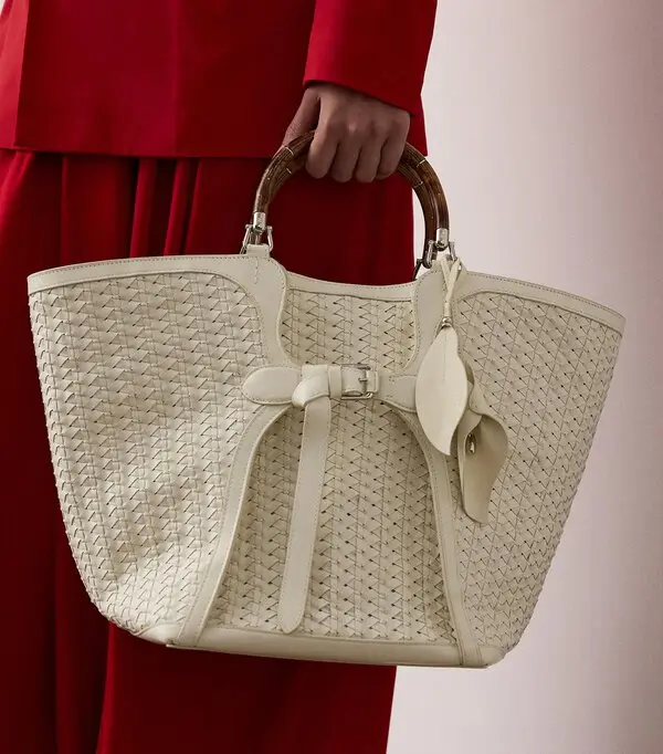 Ralph Lauren Calfskin Floral Bag Charm - Neutral