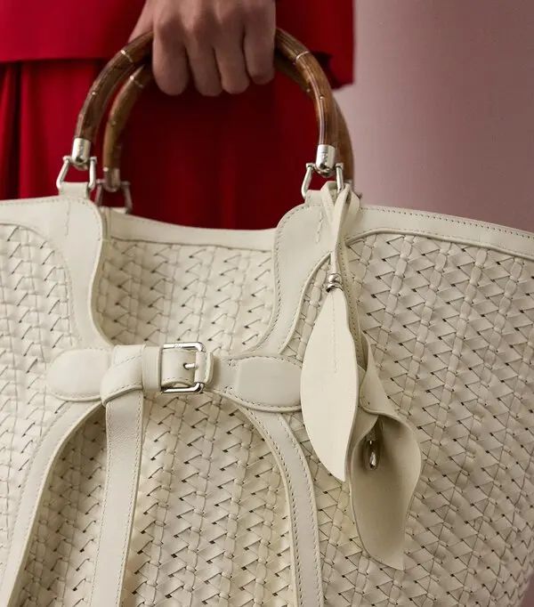 Ralph Lauren Calfskin Floral Bag Charm - Neutral