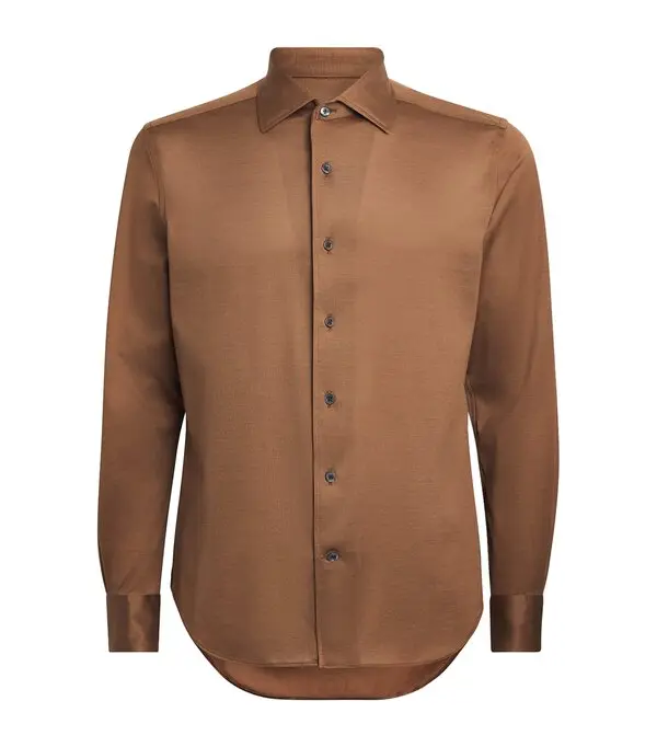 Corneliani Cotton Long-sleeve Shirt - Beige