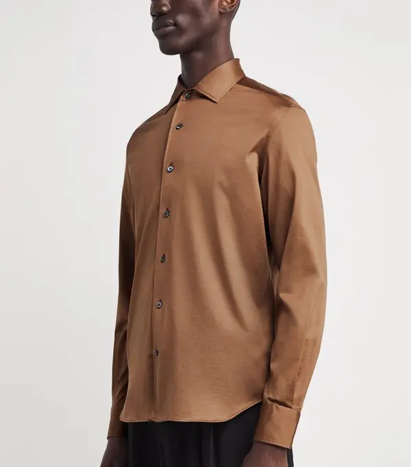Corneliani Cotton Long-sleeve Shirt - Beige