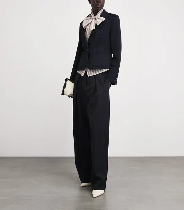 ME+EM Cotton-blend Herringbone Cropped Jacket