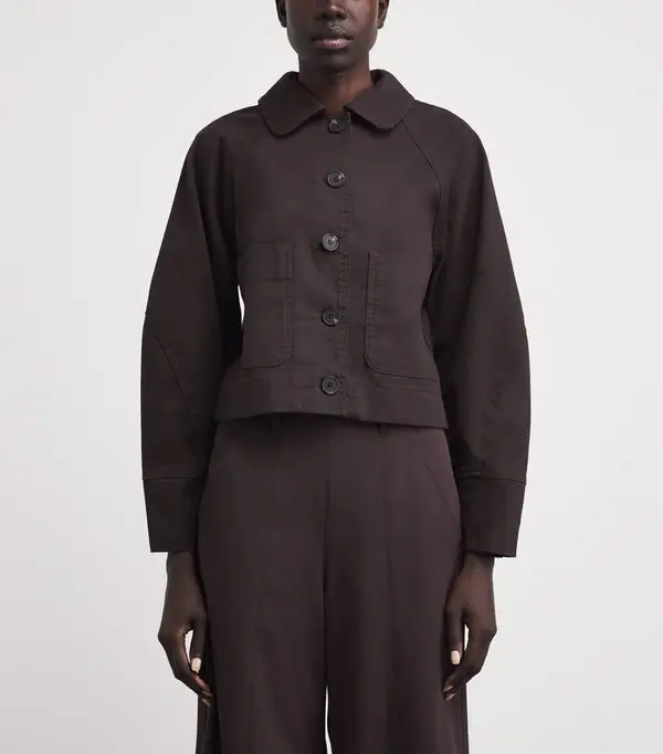 ME+EM Cotton Twill Jacket - Brown