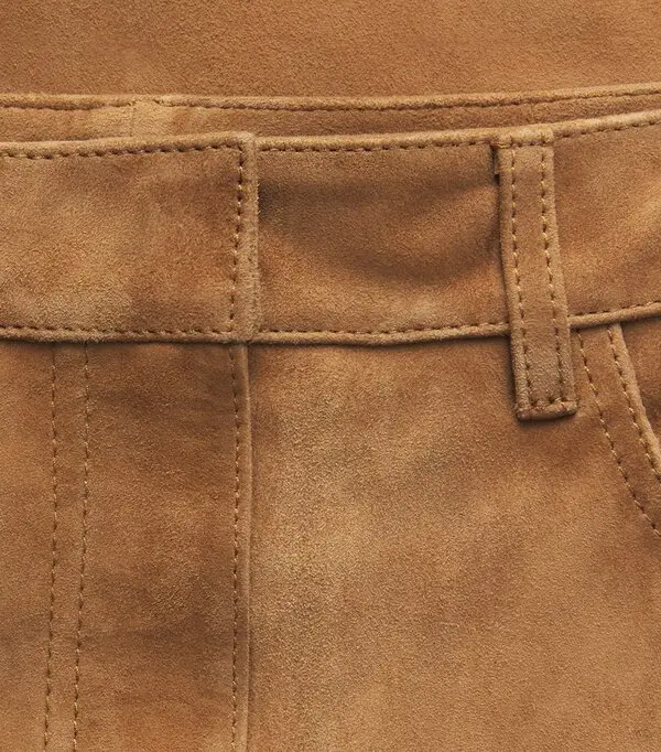 ME+EM Suede A-line Maxi Skirt - Brown