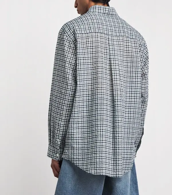 SYSTEM Cotton-blend Relaxed Check Shirt