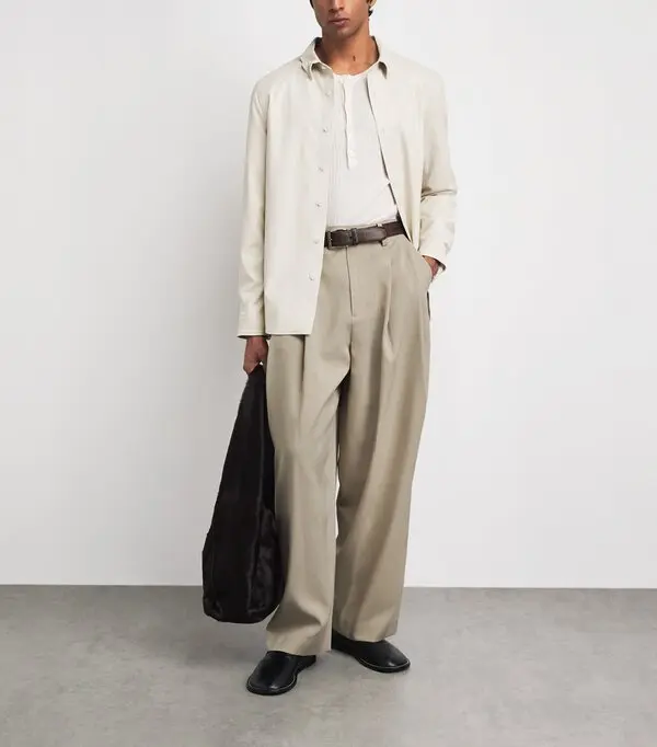 SYSTEM Double-pleat Wide-leg Trousers