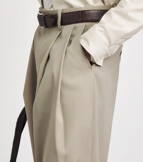 SYSTEM Double-pleat Wide-leg Trousers