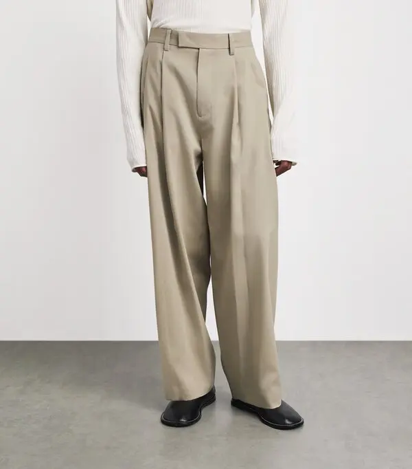 SYSTEM Double-pleat Wide-leg Trousers