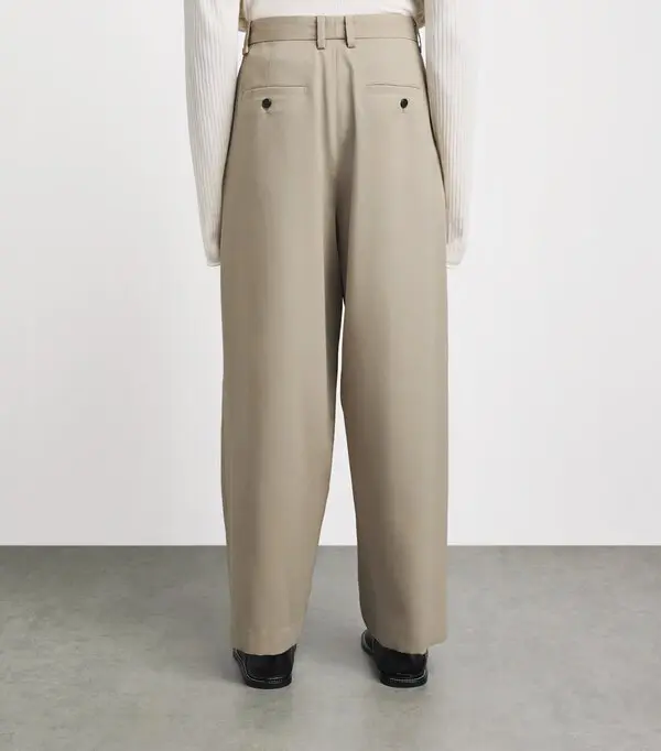SYSTEM Double-pleat Wide-leg Trousers