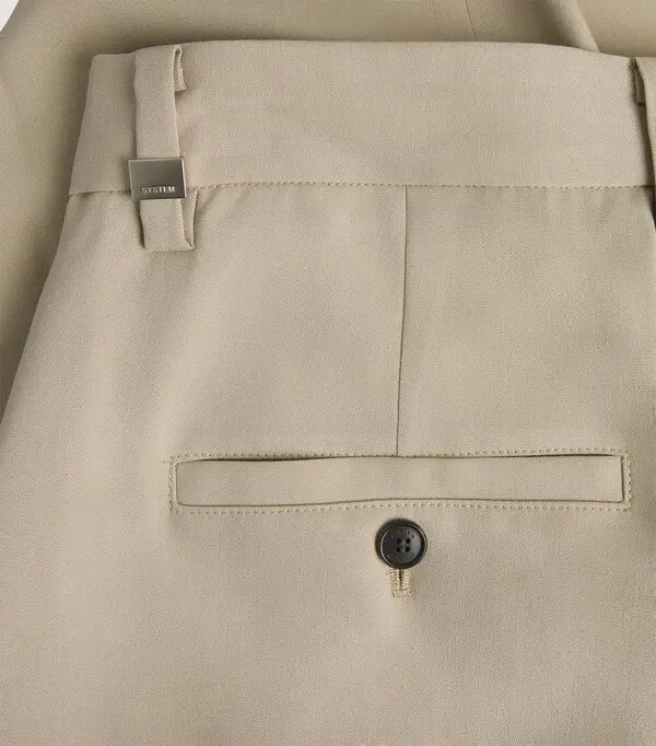 SYSTEM Double-pleat Wide-leg Trousers