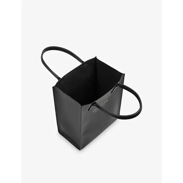 Smythson Pavilion Kingly Mini Leather Tote Bag - Black