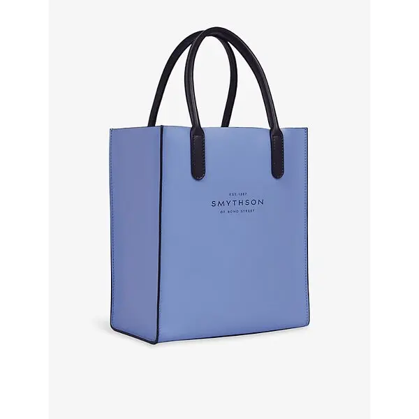 Smythson Pavilion Kingly Mini Leather Tote - Smythson Blue