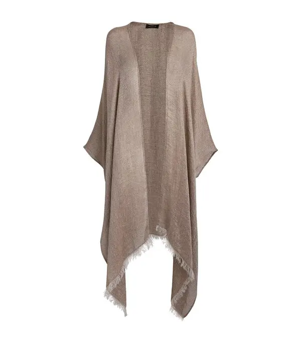 Fabiana Filippi Linen-blend Shawl Cloak - Brown